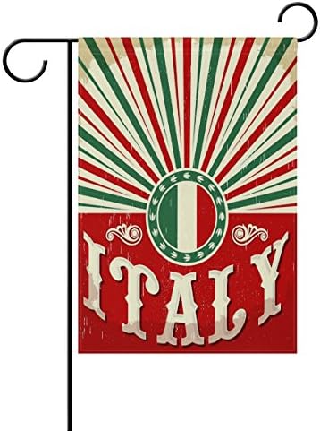 Amazon.com : ALAZA Vintage Old Italian Flag Polyester Garden Flag House ...
