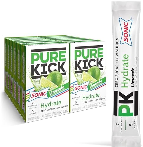 Amazon.com: PURE KICK Hydration Singles to Go Drink Mix, Sonic Limeade ...