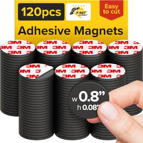 Hyper-sticky Magnets with Adhesive Backing - 0.8" Strong Magnetic Dots ...