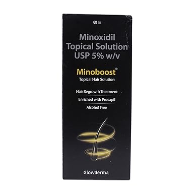 Minoboost 5% - Bottle of 60ml Topical Hair Solution with Minoxidil and ...