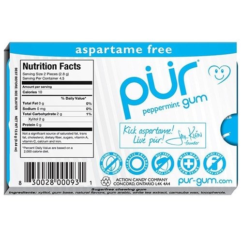 Amazon.com : PUR GUM GUM PEPPERMINT, 9 PC : Chewing Gum : Grocery ...