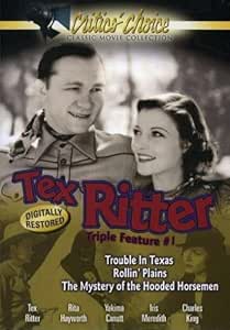Tex Ritter Triple Feature, Vol. 1 [Import]: Amazon.ca: Ritter, Tex ...