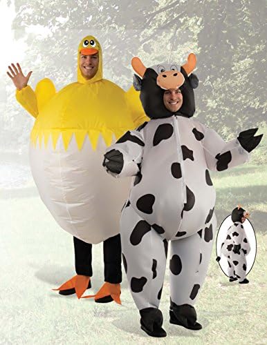 Amazon.com: Rubie's Adult Inflatable Cow Costume, As Shown, Standard ...