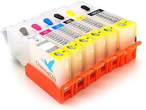 5 Ink Cartridges with Chip and Level Indicator compatible with Canon ...