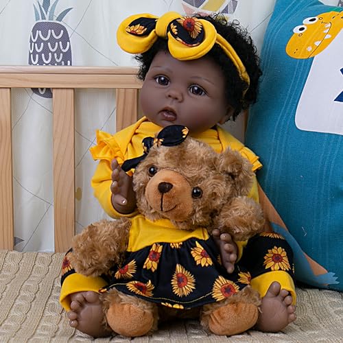 Milidool Lifelike Reborn Baby Dolls Black Girl 22 inch - Want It All