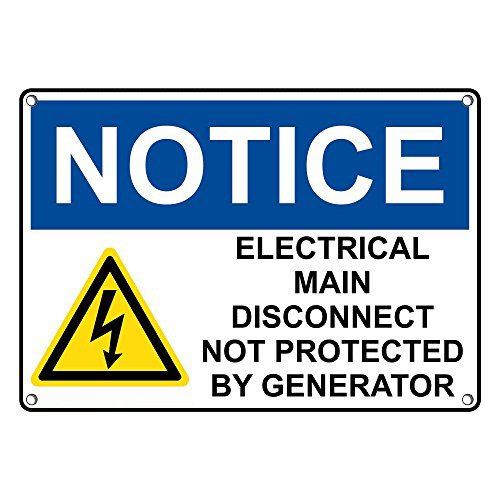 Amazon.com: Weatherproof Plastic OSHA Notice Electrical Main Disconnect ...