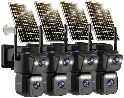 Amazon.com : LETSCEE Dual Lens Security Cameras Wireless Outdoor，Solar ...