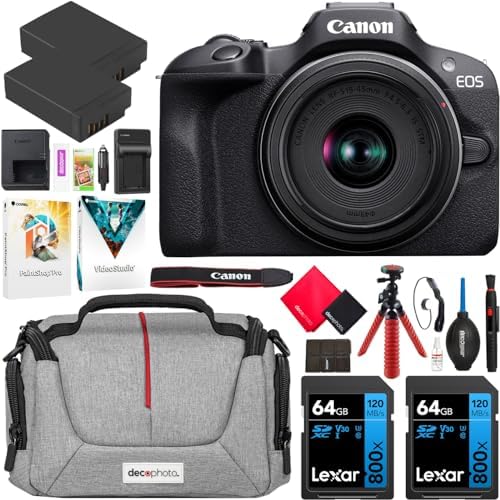Amazon.com : Canon EOS R100 Mirrorless Camera Body with RF-S 18-45mm F4 ...