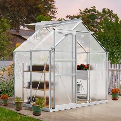 YITAHOME 4x6FT Polycarbonate Greenhouse Heavy Duty Green Houses Outdoor ...