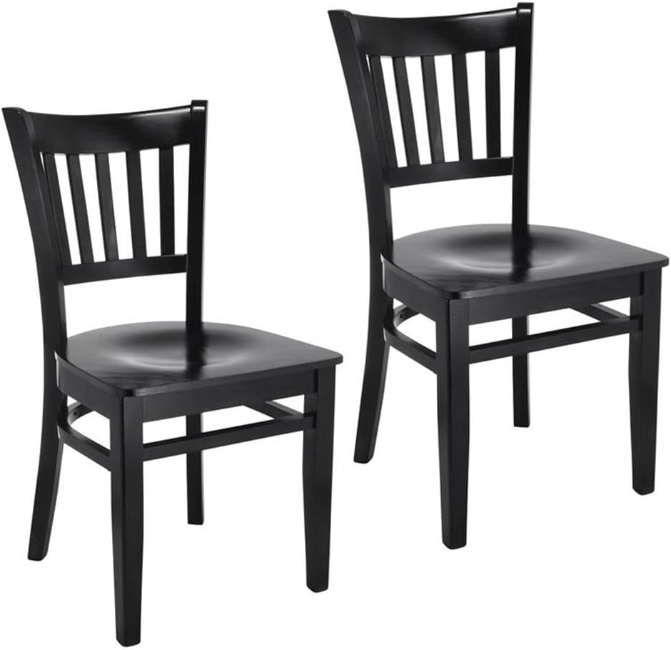 Amazon.com - Pemberly Row Vertical Side Chair in Black with Wood Seat ...