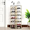 Amazon.com: Wood Shoe Rack Narrow Shoe Rack 8 Tier ,Vertical Shoe Shelf ...