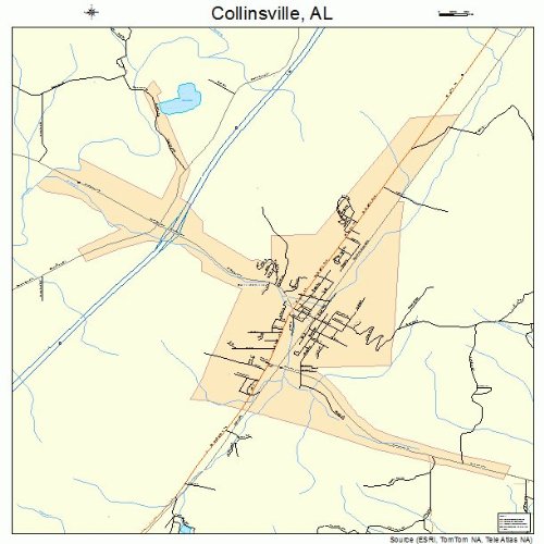 Large Street & Road Map of Collinsville, Alabama AL - Printed poster ...
