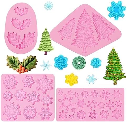 Amazon.com: Christmas Snowflake Silicone Molds,Christmas Snow Chocolate ...