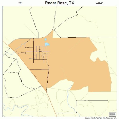Large Street & Road Map of Radar Base, Texas TX - Printed poster size ...