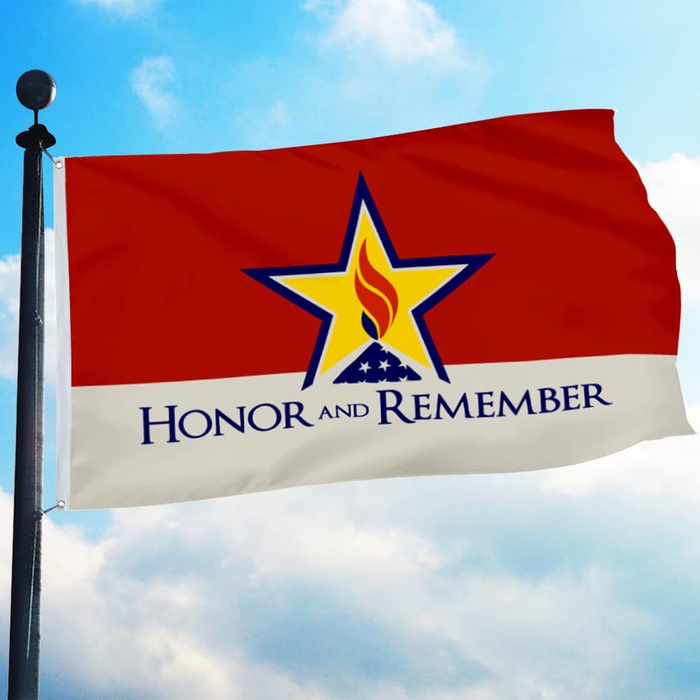 Amazon.com : 3ply Double Sided - Honor and Remember Flags Banner for ...
