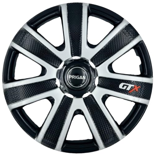 PRIGAN 16 Inch Universal Silver Black Wheel Cover/Cap for All Cars (Set ...