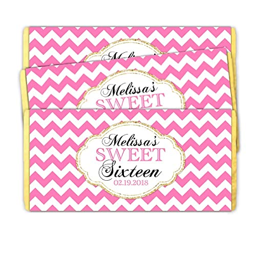 Amazon.com: 75 Sweet Sixteen Candy Wrappers, Custom Sweet 16 birthday ...