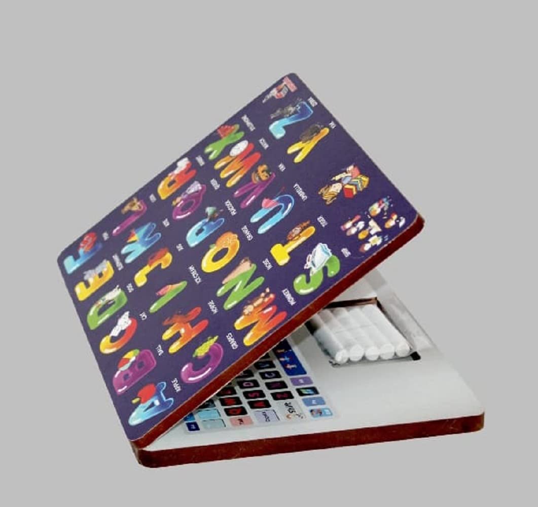 Buy Enorme Baby Montessori Wooden Pretend Play Laptop, Screen to Draw ...