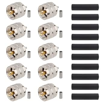 Amazon.com: MOOKEERF PL-259 Male Crimp Connector,UHF SO239 Crimp Coax Connector for RG316 RG174 ...