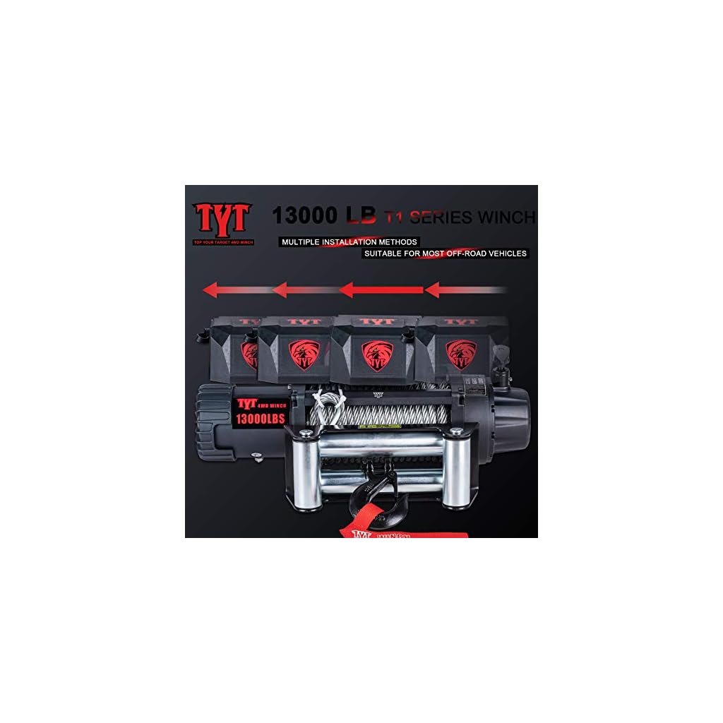 TYT T1 Series Winch 13000 lb. Advanced Load Capacity Electric Winch,12V ...