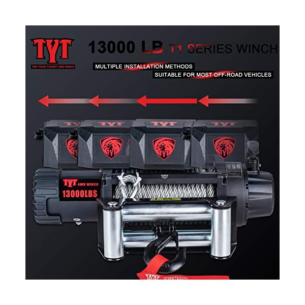 TYT T1 Series Winch 13000 lb. Advanced Load Capacity Electric Winch,12V ...