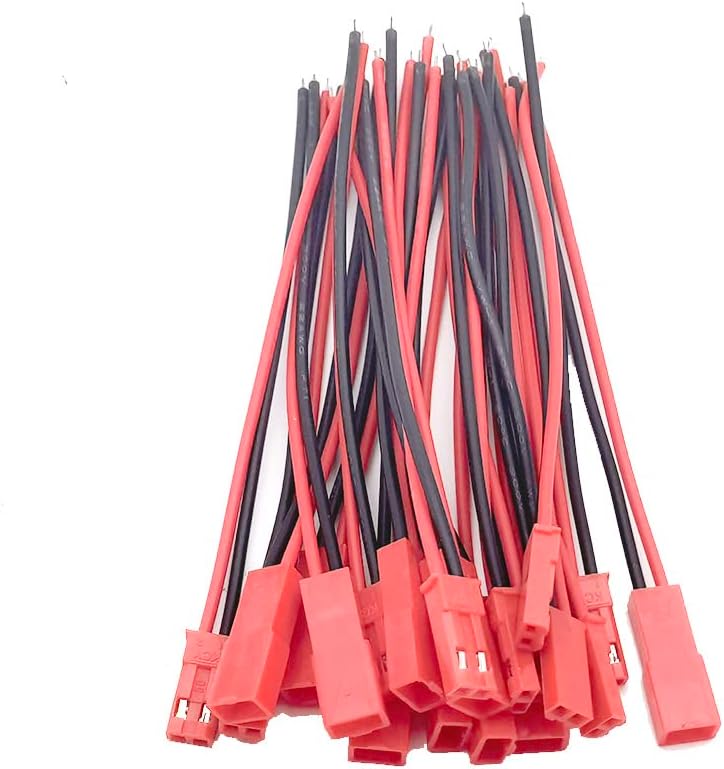 Amazon.com: JST 2Pins Plug Male Female Wire Connector 2.54MM 24AWG Copper Wire Cable Line ...