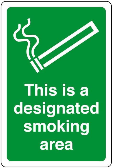 This is a designated smoking area - safety sign, workplace safety, 1 ...