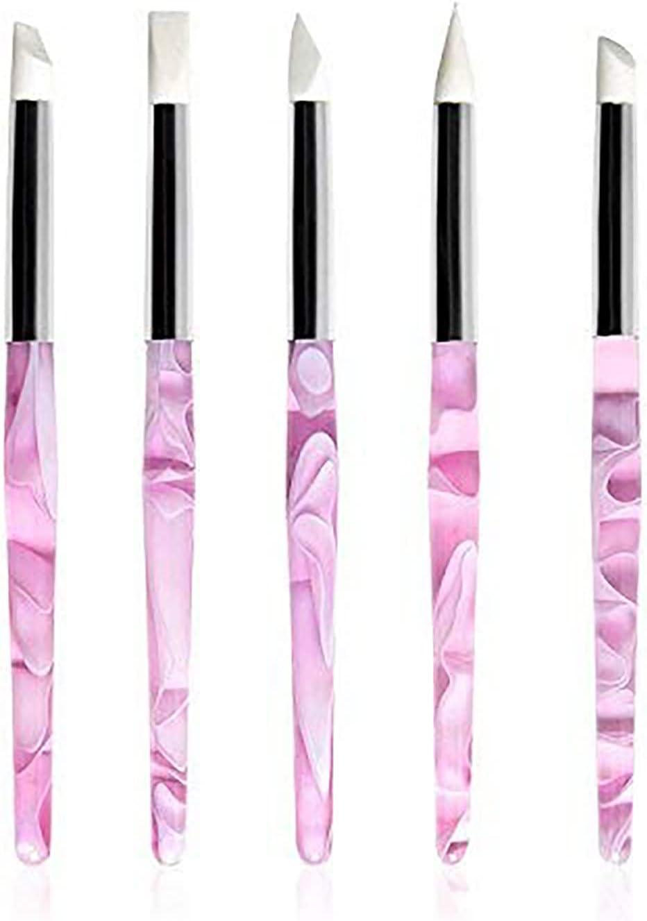 Amazon.com : 5 Pcs Nail Art Sculpture Pen Dual Tipped Silicone Nail ...