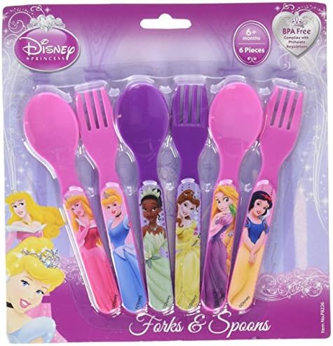 Amazon.com: Princesses Six Piece Fork & Spoon Set : Baby