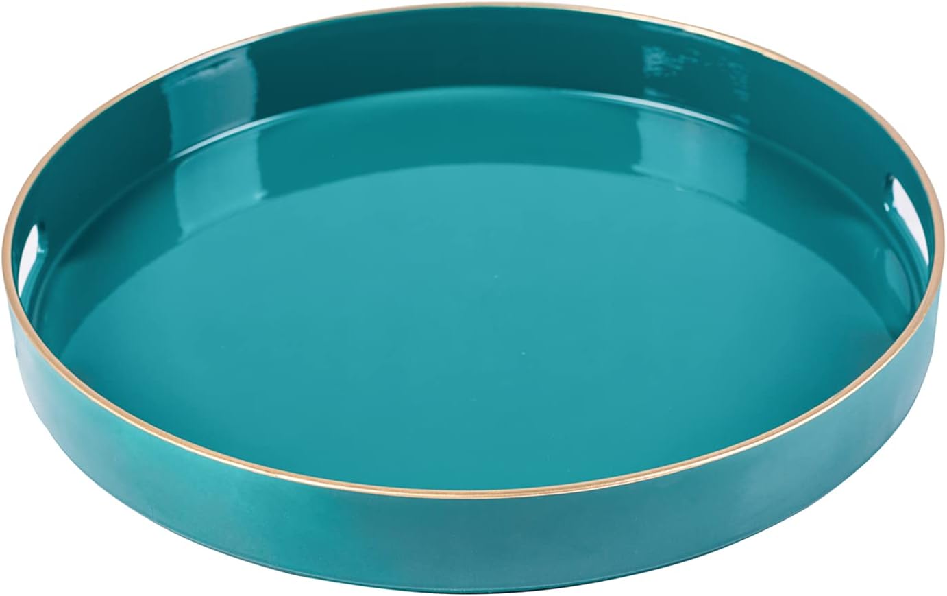 Amazon.com: MAONAME 13" Round Tray, Teal Serving Tray with Handles ...