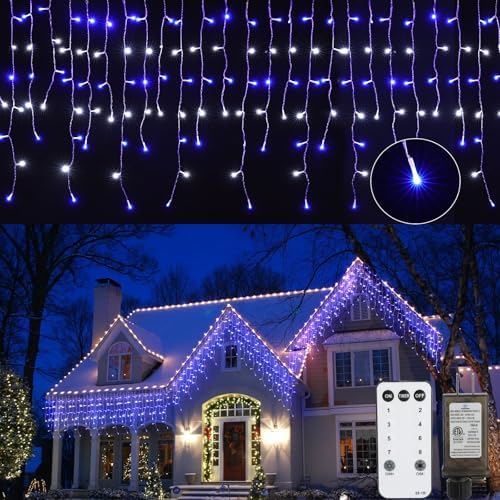 Icicle Lights Outdoor - 40 FT 432 LED Icicle Christmas Lights with 81 ...