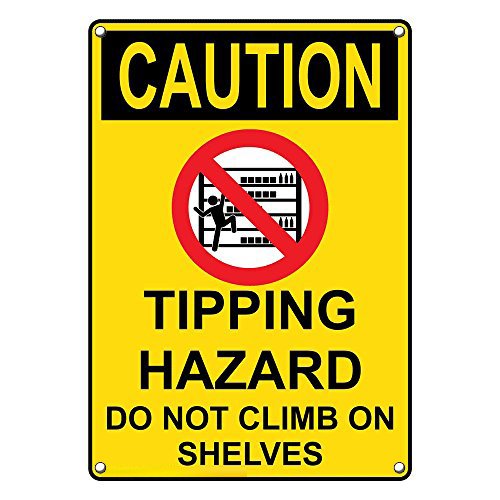 Amazon.com: Weatherproof Plastic Vertical OSHA Caution Tipping Hazard ...