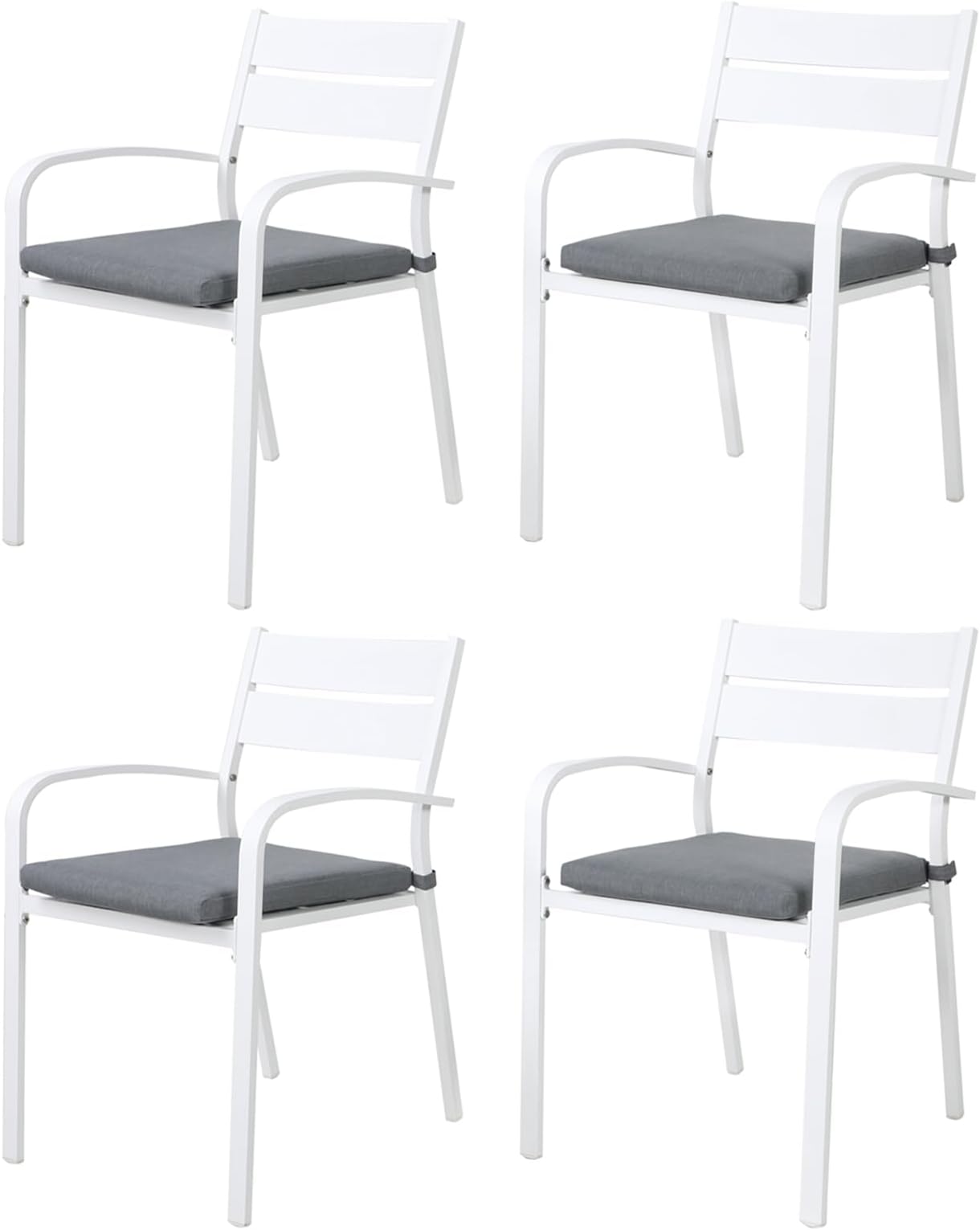Amazon.com: Soleil Jardin Outdoor Aluminum 4-Piece Patio Dining Chairs ...