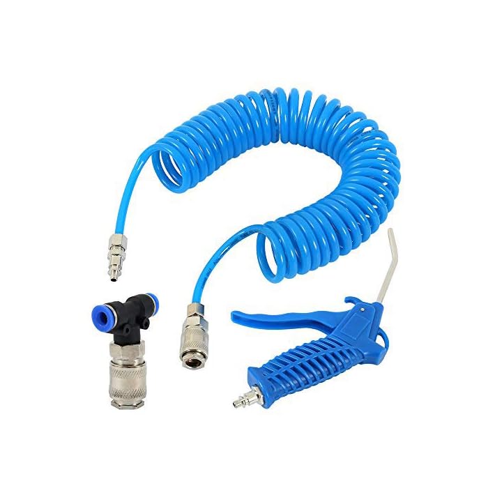 Buy Air Blow Gun with 5 Metre Recoil Hose Heavy Duty 360 Degree ...