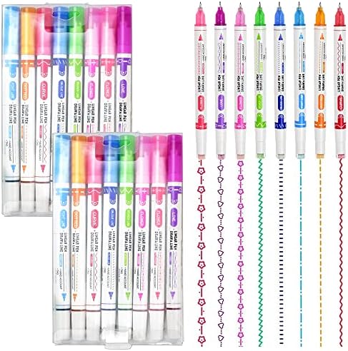 CYNNXIA 16 PCS Curve Highlighter Pen Set Colored Curve Pens Flownwing ...