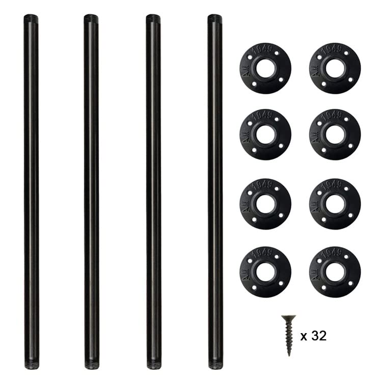 Snapklik.com : GeilSpace 28 Industrial Black Pipe Table Legs, Metal ...