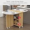 Amazon.com - Folding Dining Table with 6 Casters, Drop Leaf Dining ...