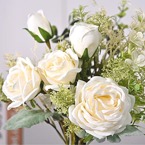 GDSSG Fake Artificial Flowers Arrangements,Silk Flowers Bouquets Centerpieces for Table Faux ...