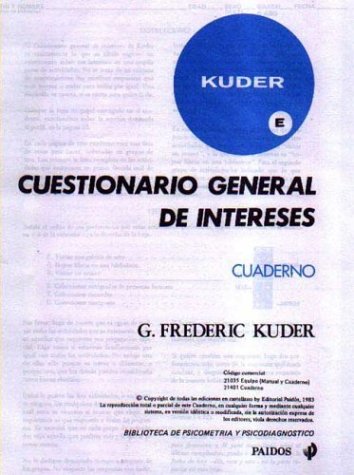 Cuestionario General de Intereses: Test Kuder Complete : Kuder ...