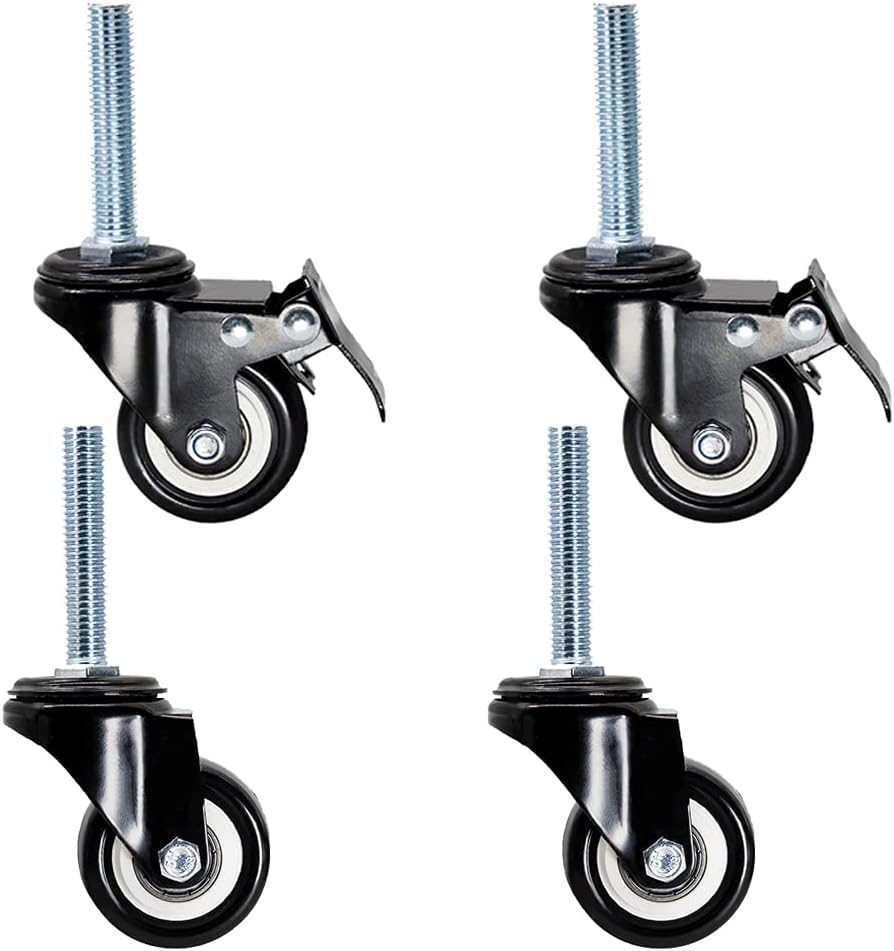 Long Thread M12 x 60mm Castor Wheels 2 inches 50mm Heavy Duty Furniture ...