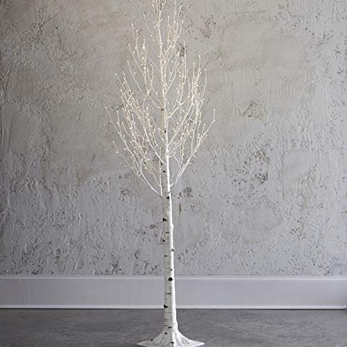 Amazon.com: RAZ Imports 7 Foot Lighted Birch Tree Indoors Outdoor Use ...