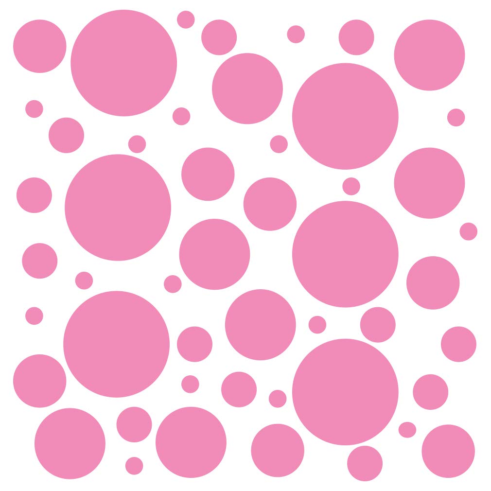 Amazon.com: Set of 100 (Pink) Vinyl Wall Decals - Assorted Polka Dots ...