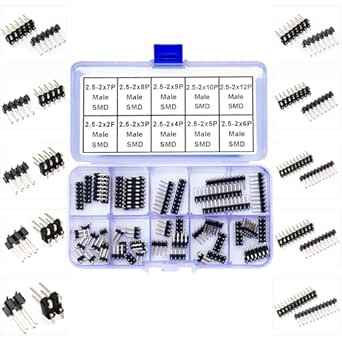 Amazon.com: Kidisoii 2.54mm Pin Header,Male Dual Row Header Pin,180 Degree Vertical Surface ...