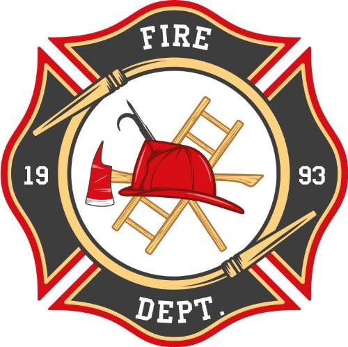 Amazon.com: Fire Department Bumper Sticker 12 x 12 cm : Home & Kitchen