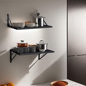 Amazon.com: Tectocker-DOU 2 Pc Deep Floating Shelves ; Wall Mounted Hanging Shelves for Living ...