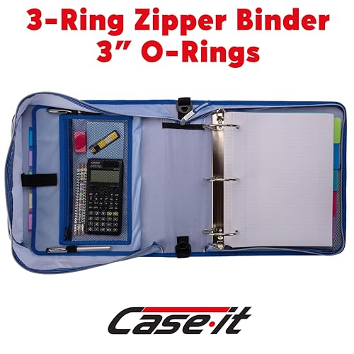 Snapklik.com : Case-it Mighty Zip Tab Zipper Binder, 3 O-Ring