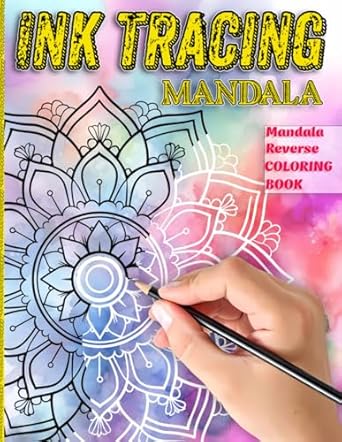 Ink Tracing Mandala Coloring Book, Follow the White Lines to Reveal a ...