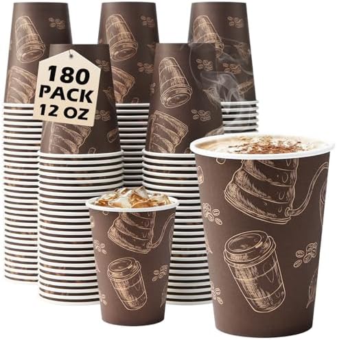 Amazon.com: Lamosi 240 Pack 12 OZ Coffee Cups, Disposable Paper Cups ...