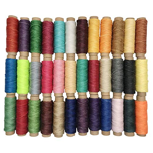 goiio Goiio 36 Colors Waxed Thread, Leather Sewing Thread,Hand ...