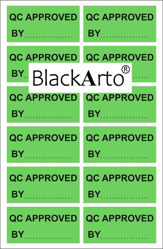 BlackArto QC Approved by - 2x1 Inch(50x25mm) Rectangular in Green Color ...